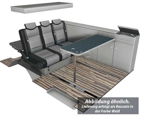 Vw T6 Vw T5 Cityvan Swb Furniture Module High Gloss White With Silver