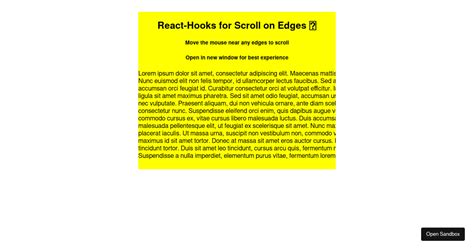 React Scroll On Edges Forked Codesandbox