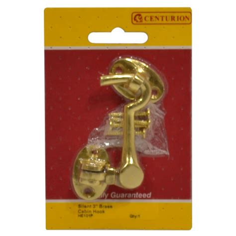 Centurion Silent Pattern Brass Cabin Hooks Polished Brass 75mm