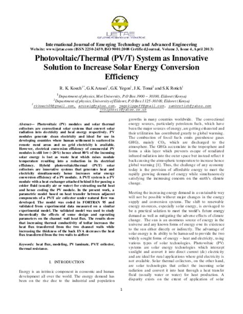 Pdf Photovoltaic Thermal Pvt Systems A Review Hussein Kazem