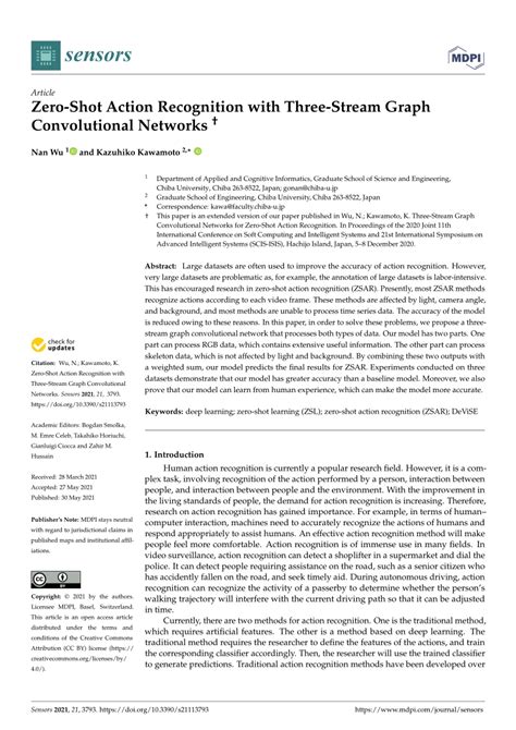 Pdf Zero Shot Action Recognition With Three Stream Graph Convolutional Networks