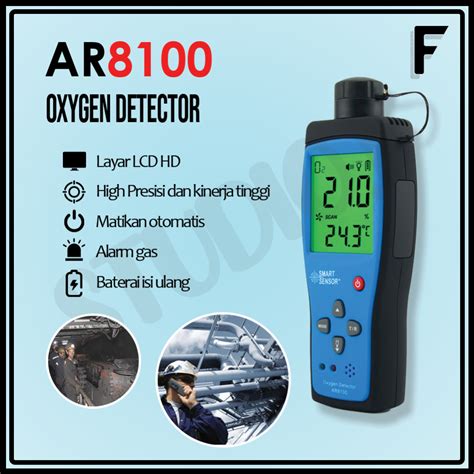 Jual Oksigen Detector Penguji Detektor O2 Smart Sensor Ar8100 Handheld O2 Oxygen Meter Tester