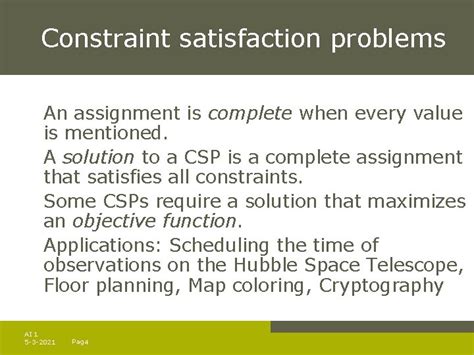 Artificial Intelligence Constraint Satisfaction Problems AI