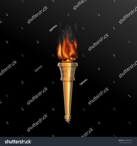 Realistic Fire Torch Vector Illustration 439869517 Shutterstock