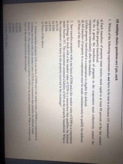 solved all multiple choice questions are 3 pts each 1