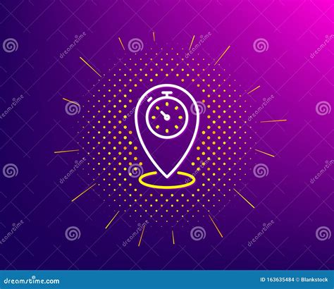 timer line icon time sign location pointer symbol vector stock