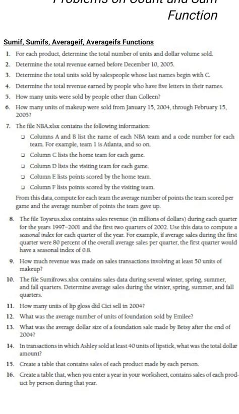 Function Sumif Sumifs Averageif Averageifs