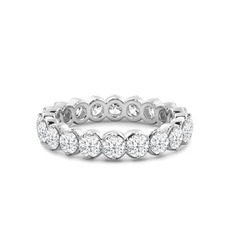 Scalloped Compass Prong Diamond Eternity Ring With Clarity