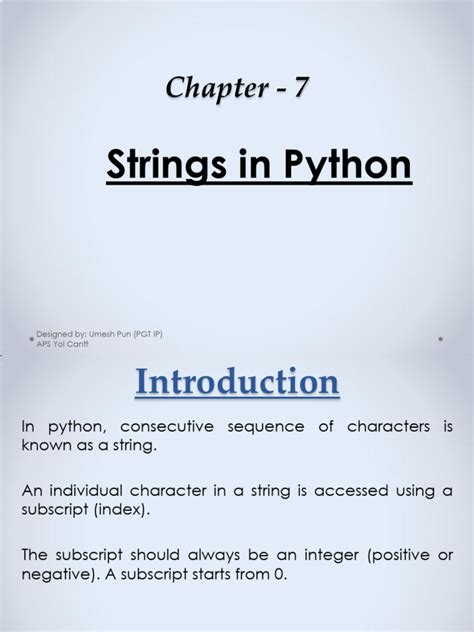 Chapter 7 Strings In Python Pdf String Computer Science Computing