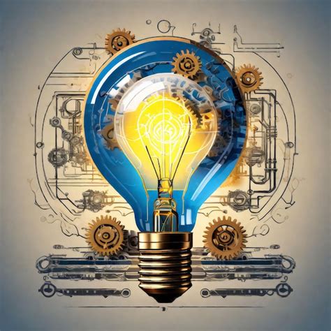 Premium Vector Light Bulb With Gears Light Bulb With Gears