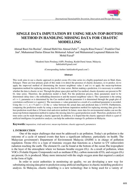 Pdf Single Data Imputation By Using Mean Top Bottom Method In