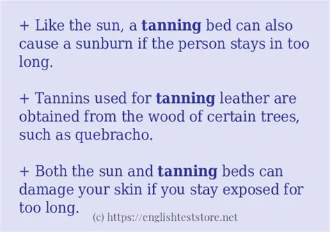 Tanning Sentence Examples Englishteststore Blog