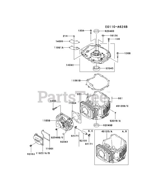 Kawasaki Fj180v As30 Kawasaki Engine Cylindercrankcase Parts Lookup