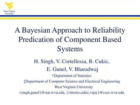 PPT A Bayesian Approach To Reliability Predication Of Component Based Systems PowerPoint