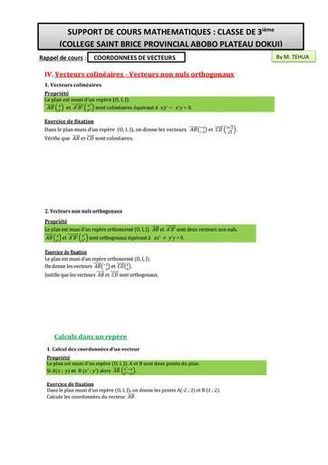 Support De Cours Fin Dannée Maths 3iemepdf