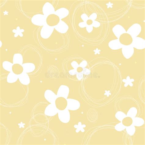 Daisies And Circles Seamless Fabric Design Pattern Stock Vector Illustration Of Geometrical