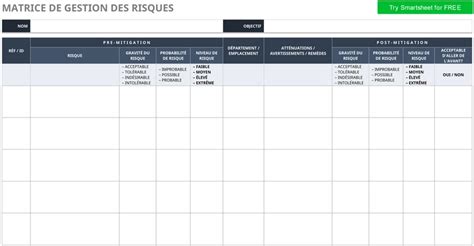 Matrice De Gestion Des Risques Word Pour Une Planification Efficace Modelesfr