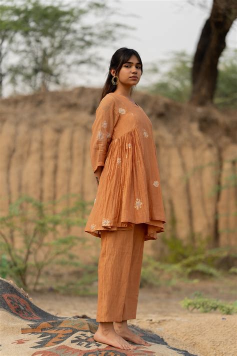 Buy Pastel Orange Floral Nara Set Online Ciceroni