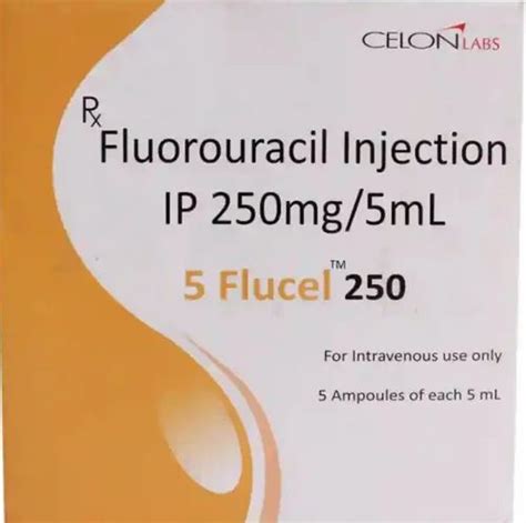 Celon Laboratories 5 Flucel Flurouracil 250 Inj Storage Store Below 30 Degreec Packaging 5ml