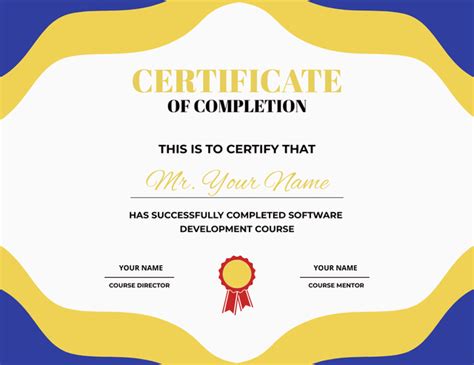 Award For Software Development Course Completion Online Certificate