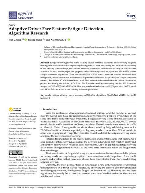 4 adaptive driver face feature fatigue detection algorithm research pdf