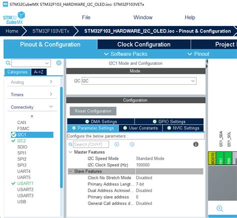 Stm32f103vet6基于stm32cubemx 配置硬件i2c驱动ssd1306 Oled屏幕stm32f103vet6系统板硬件搭建 Csdn博客