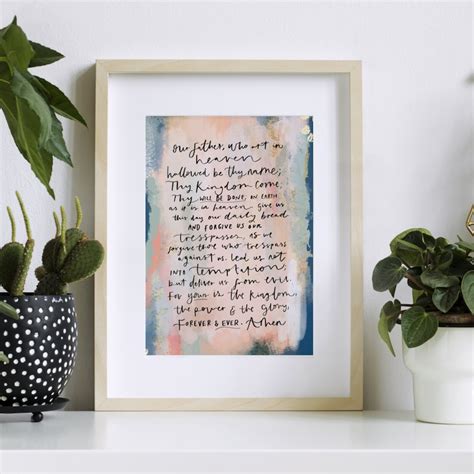 The Lords Prayer Christian T Christian Art Print Christian Art