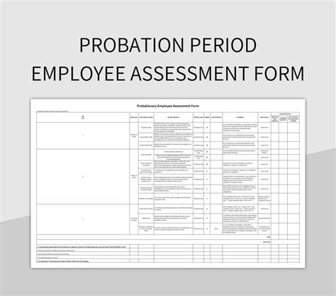 Probation Period Employee Assessment Form Excel Template And Google Sheets File For Free