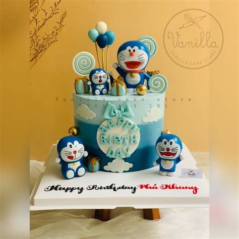 Doremon Storing Cake Happy Birth Cake