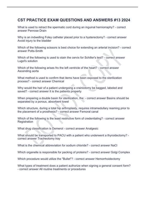 Cst Practice Exam Questions And Answers 13 2024 Cst Stuvia Us