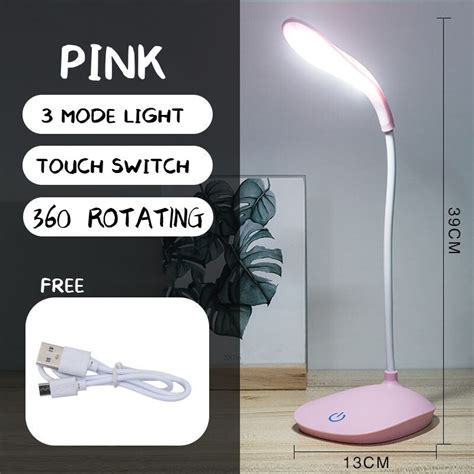 Touch Sensor LED Desk Table Lamp Dimming Modes USB Plug In Study Reading Eye Protection Bed