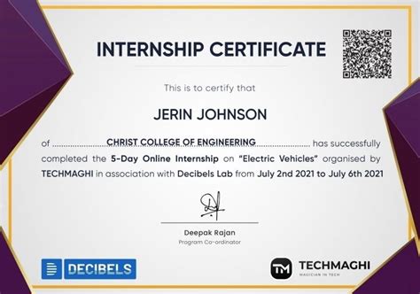 jerin johnson on linkedin internship decibelslab techmaghi