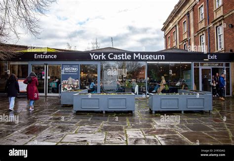 Exterior View Of The York Castle Museum Entrance With People Walking On