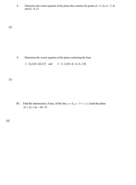 Solved 5 3 4 8 Determine The Scalar Equation Of The Chegg Com