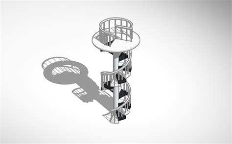 3d Design Black And White Spiral Stair Case Tinkercad