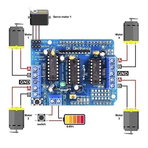 Modulo Controlador Motor Paso A Paso Starware L293d Driver Shield Servo