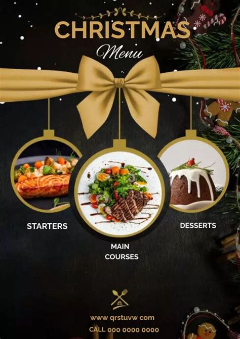 Christmas Menuseasons Greetingcelebration Christmas Dinner Flyer