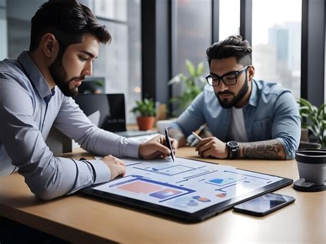 Premium Ai Image Close Up Ux Developer And Ui Designer Use Augmented
