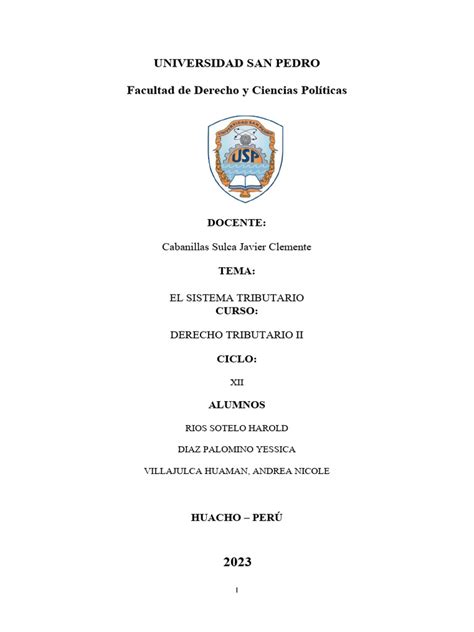 El Sistema Tributario Exposicion Grupo 4 Pdf Impuestos Gobierno