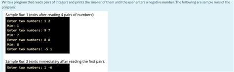 Solved Write A Program That Reads Pairs Of Integers And
