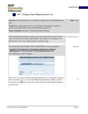 Intro ERP Using GBI Exercises PP En V Pdf EXERCISE PP Display Stock Requirements List