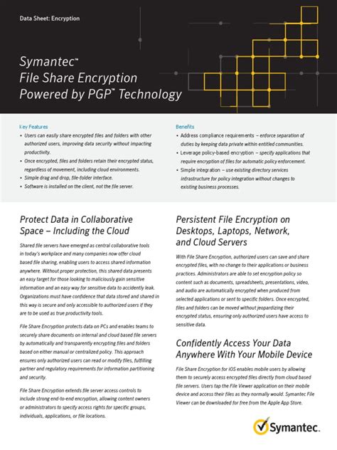 Symantec File Share Encryption Powered By Pgp Technology Pdf Encryption Computer File
