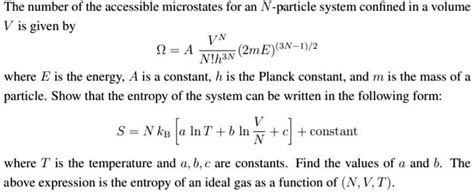 solved the number of accessible microstates for an n particle system