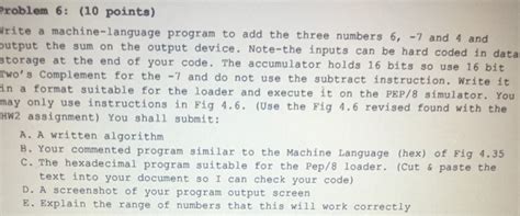 Solved Roblem 6 10 Points Write A Machine Language