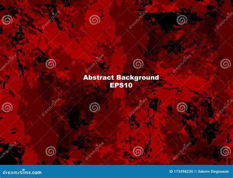 Abstract Vector Splatter Red Color On Black Color Design Background