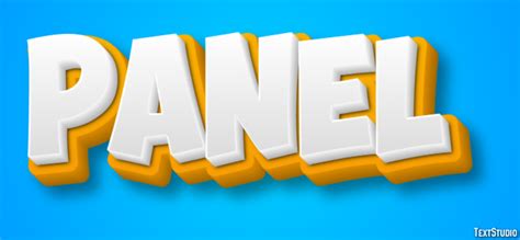 Panel Yellow White 3d Text Effect Generator