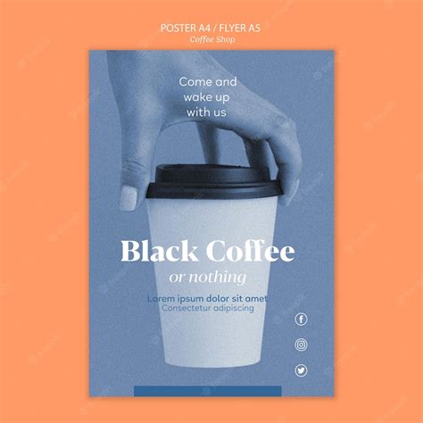 커피 숍 템플릿 포스터 무료 Psd 파일