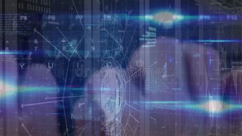 Animation Of Network Of Connections Over Man Typing On Computer Keyboard Stock Footage Video