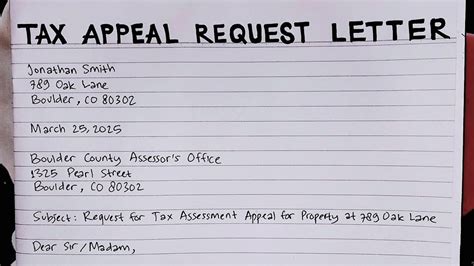 How To Write A Tax Appeal Request Letter Step By Step Guide Writing