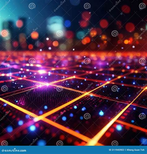 representation of digital blockchain with glowing energy data